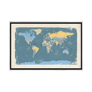 iCanvas "Retro Political Map Of The World II" by Michael Tompsett ...