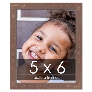 5x6 Shabby Chic / Farmhouse Brown Wood Picture Frame - UV Acrylic, Foam ...