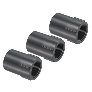 3Pcs PVC Pipe Fitting 3/4NPT Female Thread 3/4" Socket Connector Gray ...