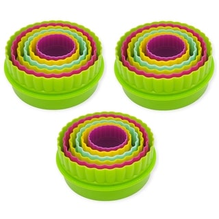 Handy Housewares 6pc Colorful Dual-Sided Biscuit / Cookie Dough Cutter ...