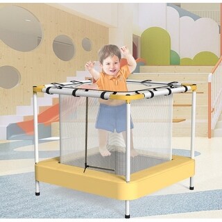 40'' Mini Trampoline for Kids Indoor & Outdoor with Safety Enclosure ...
