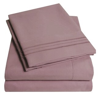 4-Piece Rose Sheet Set 2000 Embroidery Soft Cozy 12" Deep Pocket - Bed ...