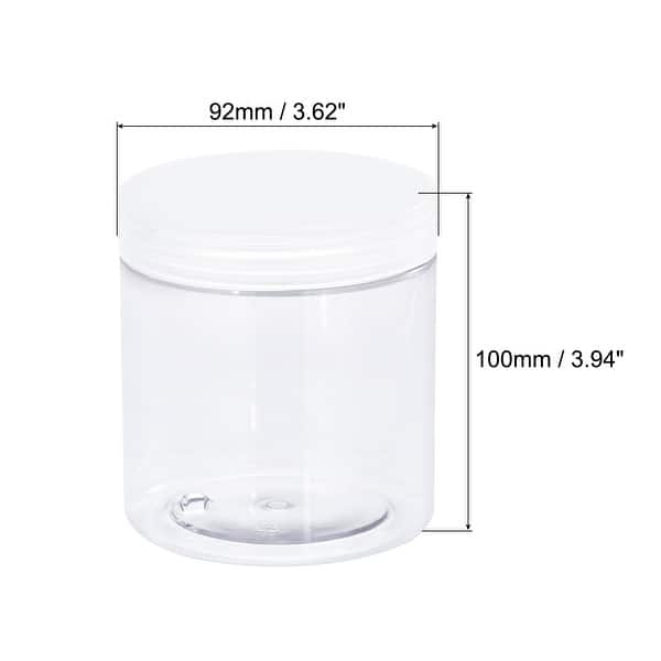 Round Plastic Jars with Transparent Screw Top Lid, 4Pcs - Bed Bath ...