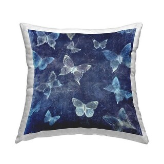 Stupell Abstract Bold Blue Butterflies Printed Throw Pillow Design by ...