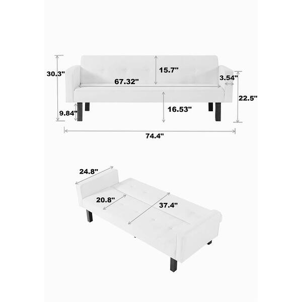 Modern and comfortable Blue Velvet Futon Sofa Bed - Bed Bath & Beyond ...