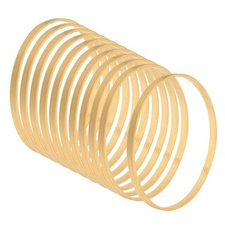12Pcs 6.7" Wooden Bamboo Floral Hoop Rings f DIY Crafts Wedding Wreath ...