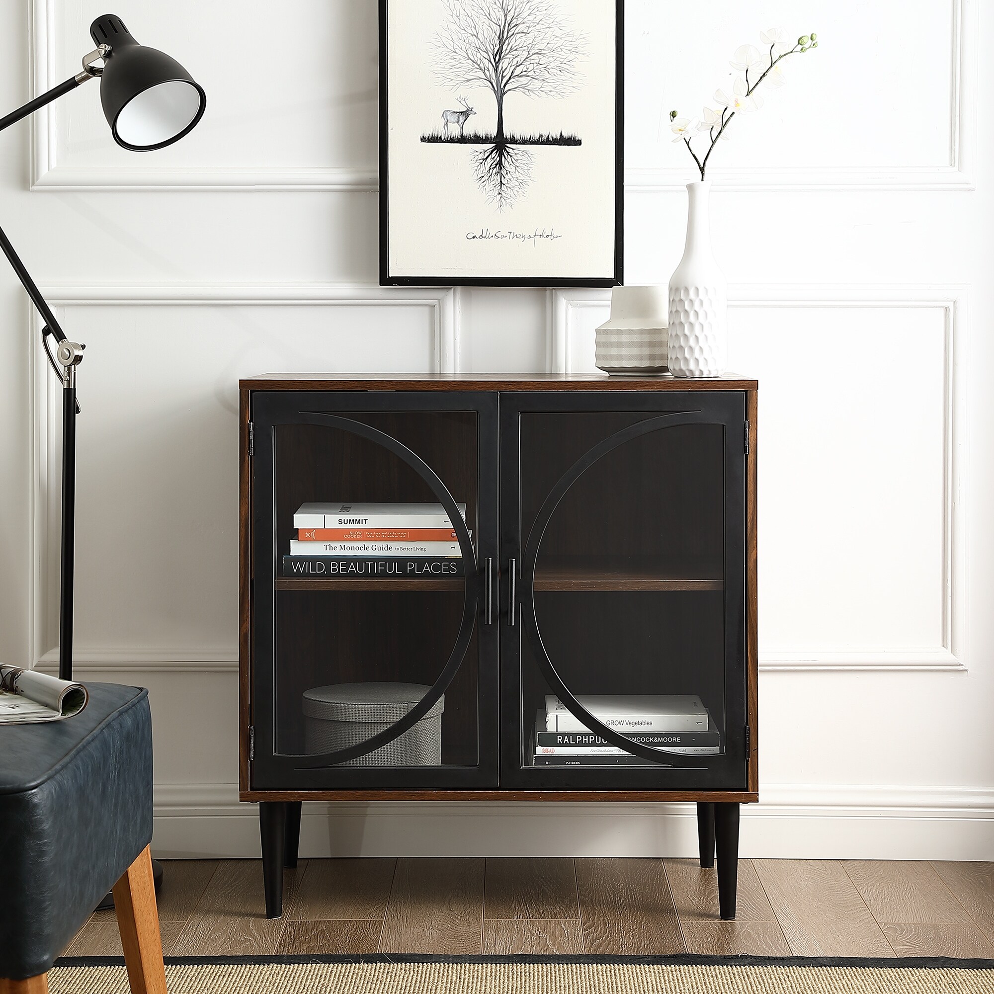 Middlebrook Delano 30 inch Metal and Glass Door Cabinet Bed Bath Beyond 22497022