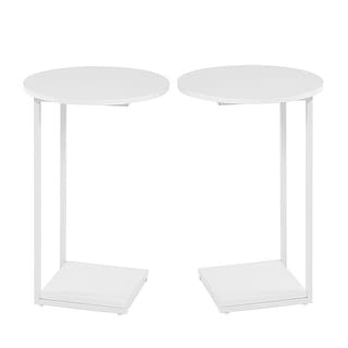 C Shaped End Table Set of 2, Couch Side Table That Slide Under,C Table ...