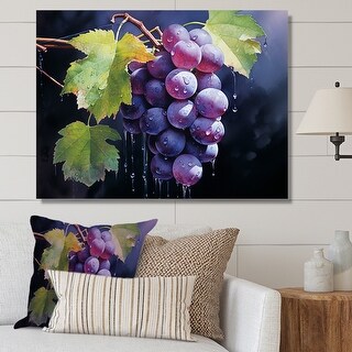 Designart "Grapes Grace " Wine Wall Art - Bed Bath & Beyond - 40007367