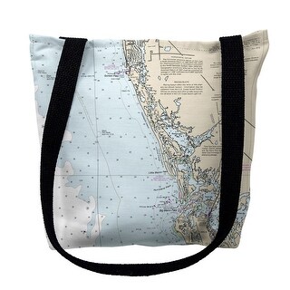 Keewaydin Island, FL Nautical Map Medium Tote Bag 16x16 - 16 inches x ...