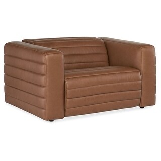 Cathal Power Recliner with Articulating Headrest, Leather, Brown - Bed ...