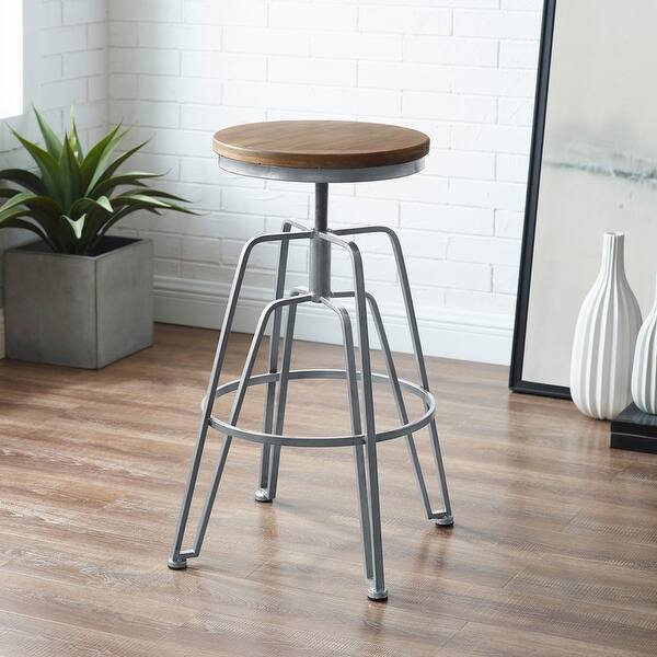 Aimes Wood and Metal Adjustable Stool - On Sale - Bed Bath & Beyond ...