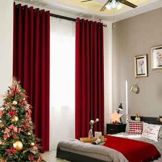 Thermal Insulated Window Curtains for Bedroom Set of 2 Panels - Bed ...