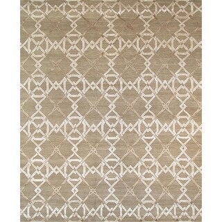 Pasargad Modern Collection Hand-Knotted Silk & Wool Area Rug (8' 1" X ...