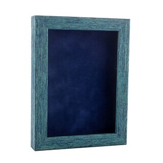 16x20 Shadow Box Frame Blue Wood | 1" Usable Display Depth | Includes a ...