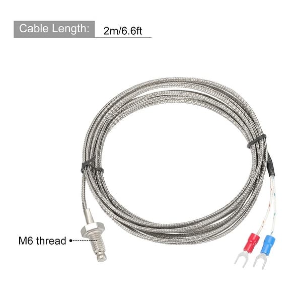 K Type Temperature Sensor 2pcs M6 Thermocouple 10ft 0 to 800°C(32 to ...