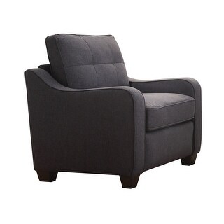 Nordic Style Modern Linen Accent Chair with Sloped Arms and Loose Seat ...