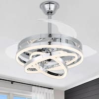 Oaks Aura 20in.Futuristic Modern Flush Mount Ceiling Fan with Light,6 ...