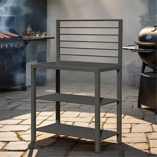 Outdoor Aluminum Kitchen Island with Storage Rack - Bed Bath & Beyond ...