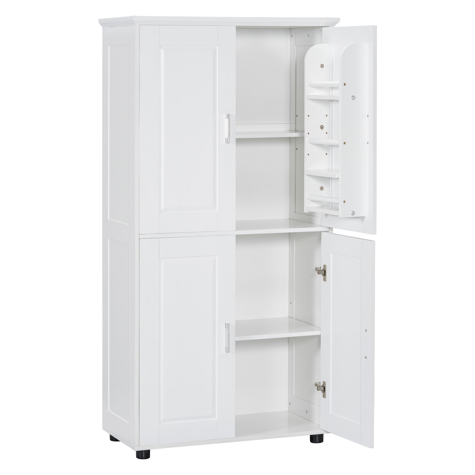 Tall Bathroom Corner Cabinet Freestanding Floor Storage Organizer - Bed ...