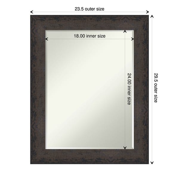 Dappled Half-Inch-Bevel Wood Framed Wall Mirror - Glass Size 18x24 ...