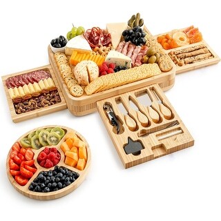 Zulay Kitchen Premium Bamboo Cheese Board Set (Deluxe Set) - Bed Bath ...