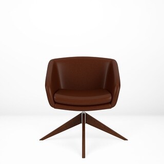 Via Seating Edge Geniune Leather Swivel Chair with Wood Base, Contract ...