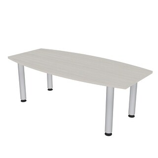 3X5 Arc Rectangle Conference Table With Silver Post Leg Power And Data ...