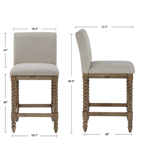 Chenille 26"H Spindle Legs Counter Stool - Bed Bath & Beyond - 40425618