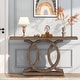 55 inches Console Table with Geometric Base - Bed Bath & Beyond - 37198244