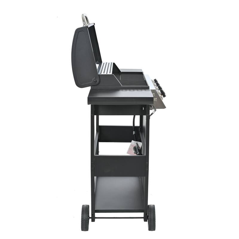 4 Burner Barbecue Grill Stainless Steel Gas Grill with Cap and ...