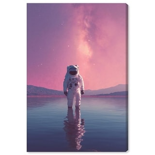 Synthwave Spacewalker II Astronaut Art Wrapped Canvas Print by Art ...