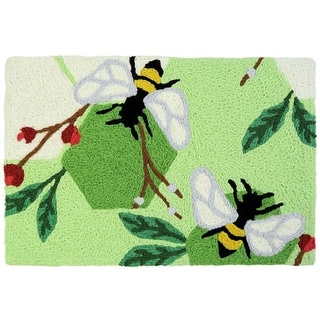 Honey Bees on Bee Hive 30 X 20 Inch Area Accent Washable Rug - Multi ...