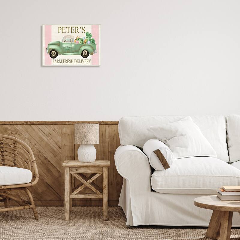 Stupell Farm Fresh Delivery Sign Rustic Countryside Vegetables Wood ...
