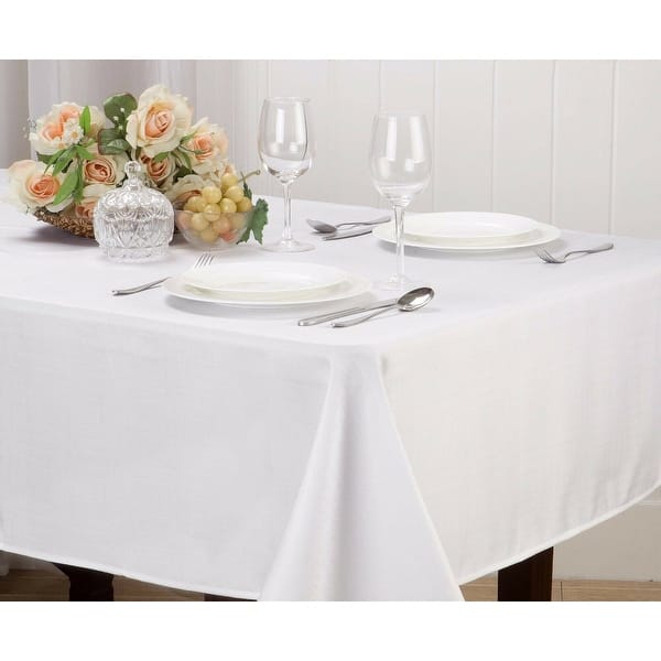 Holiday Matilda Jacquard Table Cloth - Elegant White Tablecloth for Any ...