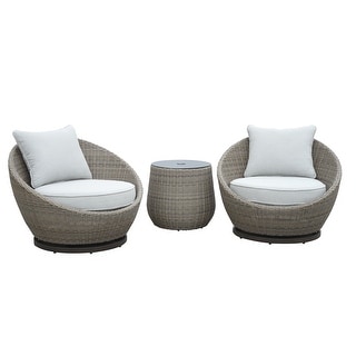 Steve Silver Azalea Wicker Patio 3-piece Conversation Set - 3-Piece Set ...
