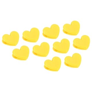 Paper and Bag Clips,20Pcs Heart Shape Clamps Snacks Bag clips,Yellow ...