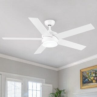 52 In. Integrated LED Light Ceiling Fan with White ABS Blade - Bed Bath ...