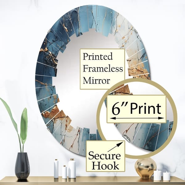 Designart "Lightning Electric Veins Patchwork I" Modern Wall Mirror ...