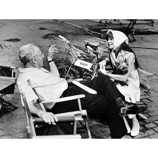 Audrey Hepburn with a dog on the set of My Fair Lady Photo Print - Bed ...