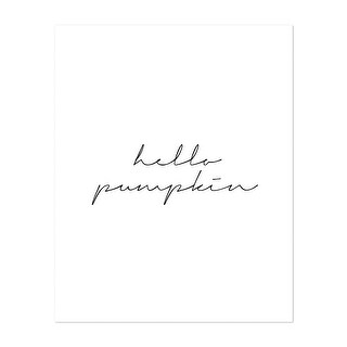 Hello Pumpkin Script Typography Black White Humor Art Print/Poster ...