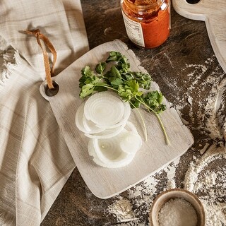 Foreside Home & Garden 9" Whitewash Live Edge Rectangle Cutting Board ...