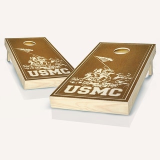 Marines USMC Chestnut Cornhole Board Outdoor Game Set - Bed Bath ...