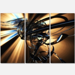 Fractal 3D Dark Brown Tangle - Abstract Art Glossy Metal Wall Art - Bed ...