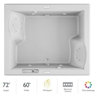 Jacuzzi 72" x 60" Fuzion Drop In Luxury Whirlpool Bathtub with 23 - Bed ...