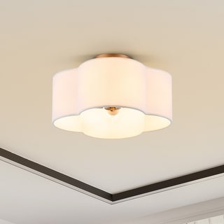 CO-Z 4 Light Clover Semi-Flush Mount Ceiling Light - Gold & White - Bed ...