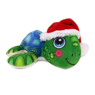 DolliBu Santa Sea Turtle Stuffed Animal Plush with Red Santa Claus Hat ...