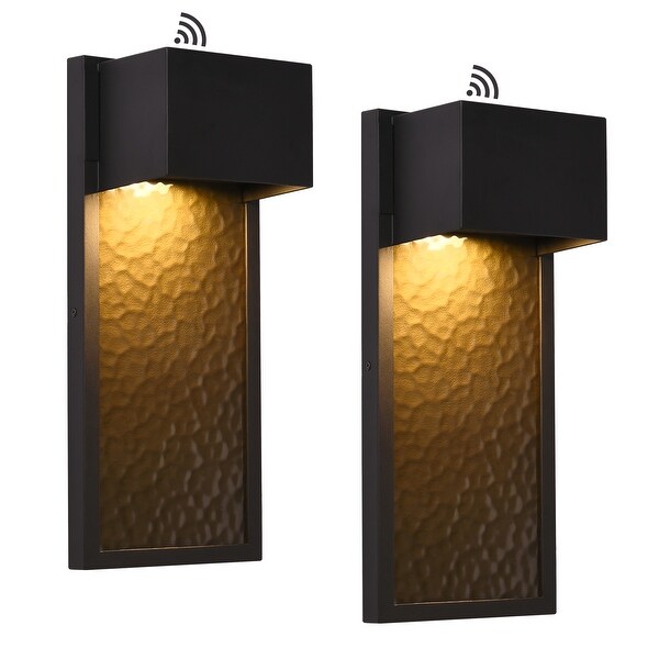 2 Pack Aluminum Matte Black Integrated Led Outdoor Wall Lights Sconce