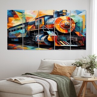 Designart "Abstract Train Cubist Expressions I" Transportation ...