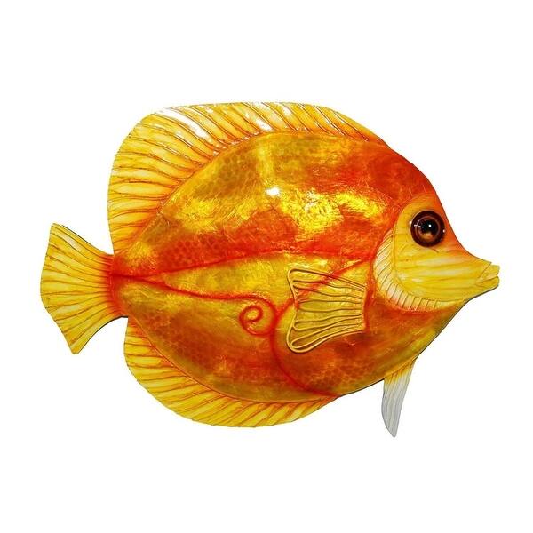 Eangee Home Design Orange Discus Fish Metal Wall Art Sculpture Decor ...